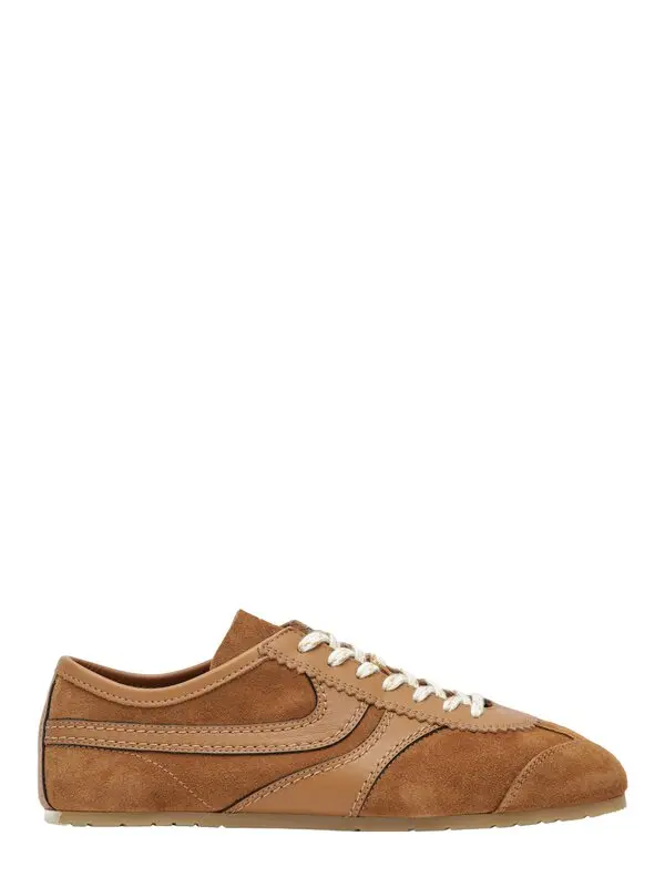 Dries Van Noten Leather And Suede Sneakers - Brown
