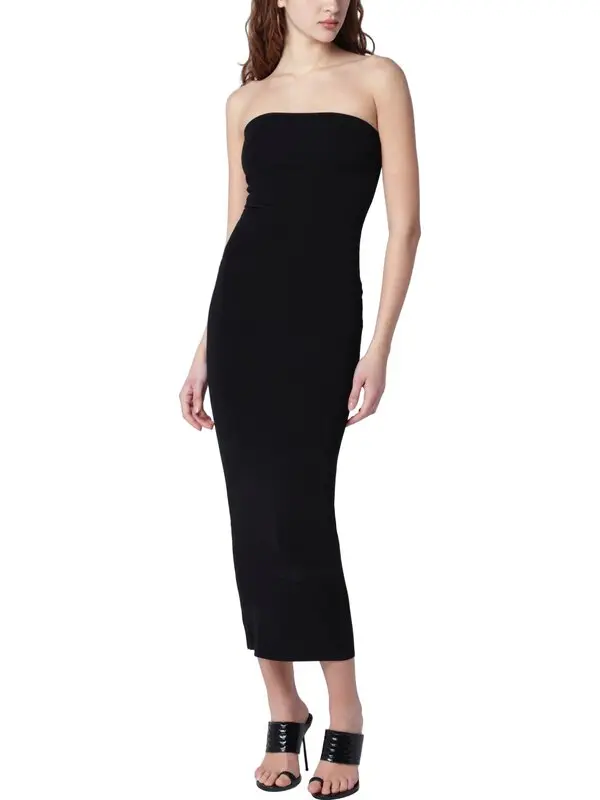 ENTIRE STUDIOS Strapless Midi Dress - Black