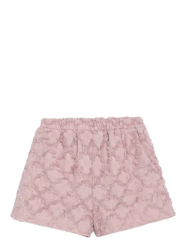 DOUUOD Patterned Shorts With Fringes - Pink