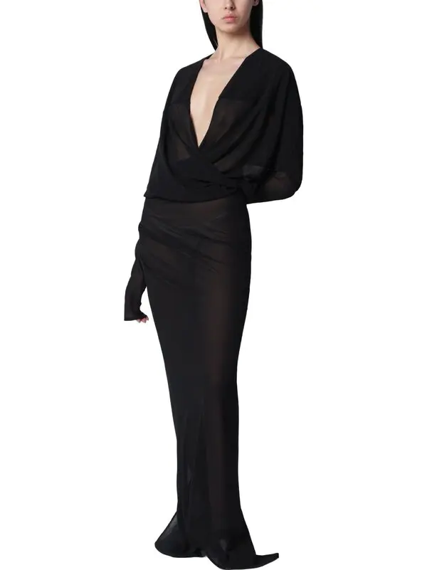 ENTIRE STUDIOS Long Semi-sheer Dress - Black
