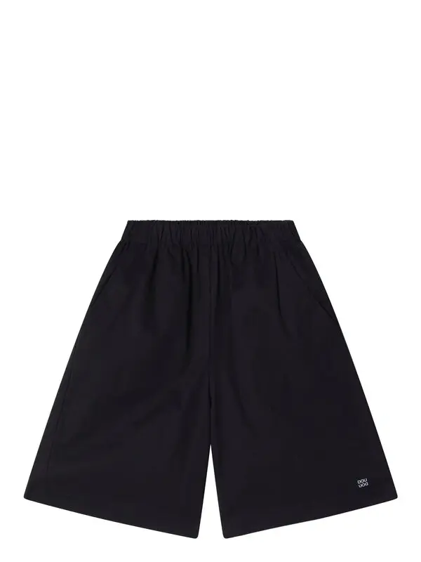 DOUUOD Primula Cotton Poplin Bermuda Shorts - Black