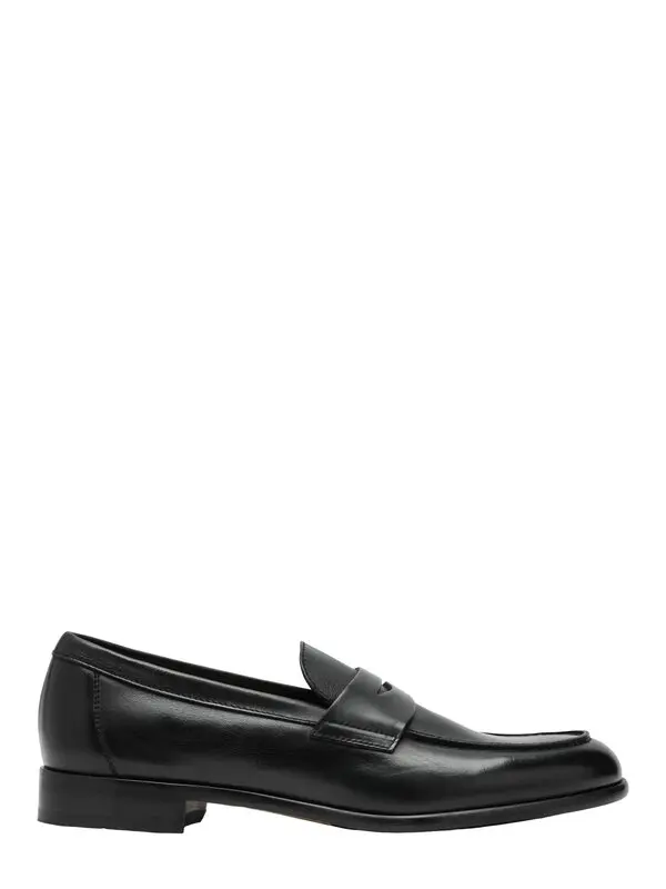 DOUCAL'S Leather Penny Loafer - Black