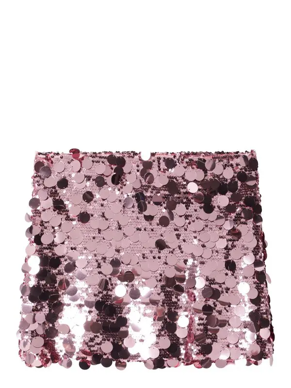 DOUUOD Sequin Mini Skirt - Pink