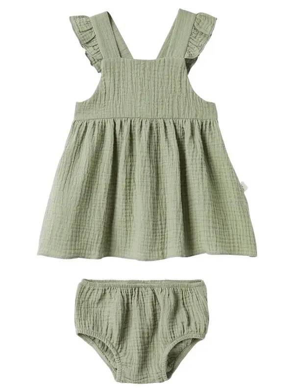 TEDDY & MINOU Ruffled Dress With Culottes - Green