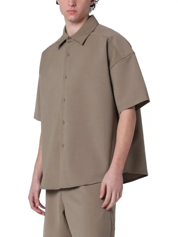 ENTIRE STUDIOS Beige Oversized Short-sleeve Shirt - Brown