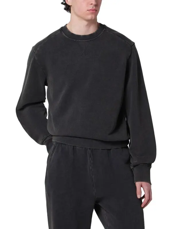 ENTIRE STUDIOS Washed Cotton Crewneck Sweatshirt - Black