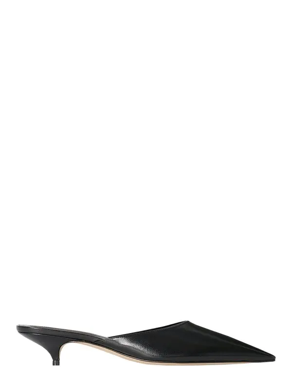 THE ROW Liisa Lambskin Mules - Black