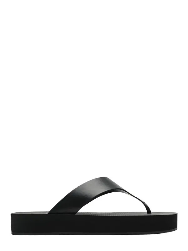 THE ROW Dune Leather Flip-flops - Black