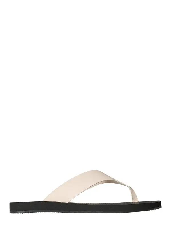 THE ROW Ginza Calfskin Leather Thong Sandals - White