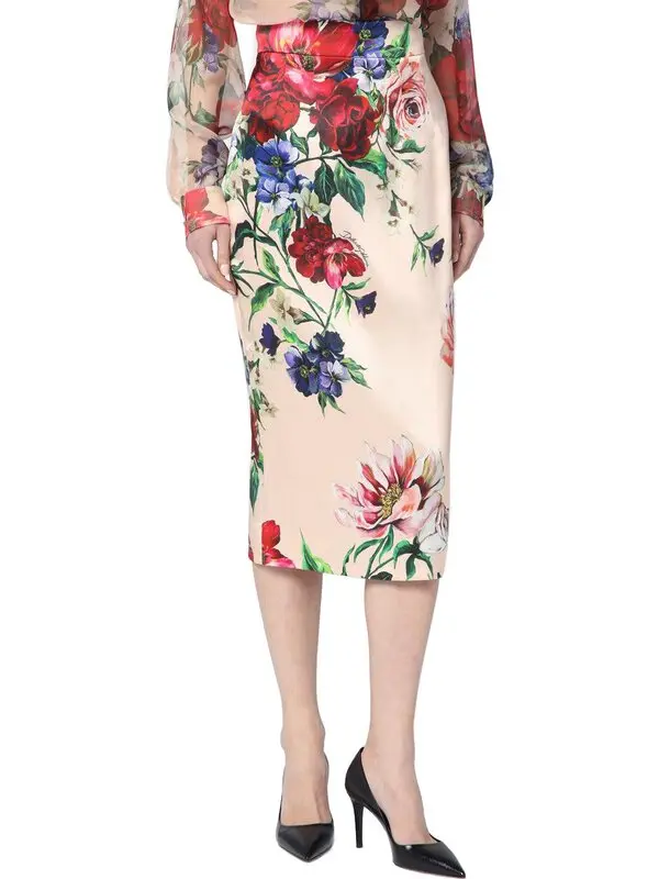 Dolce & Gabbana Floral Print Longuette Skirt - Multicolor