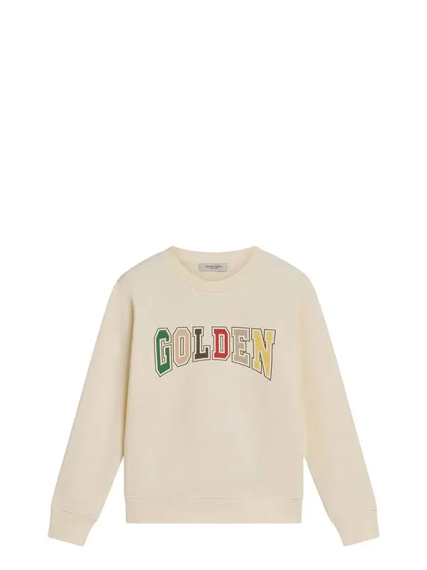 GOLDEN GOOSE Crewneck Sweatshirt With Logo - Beige