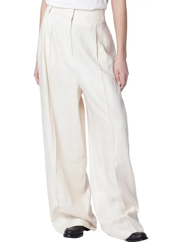 Loro Piana Lodger Linen And Wool Trousers - White