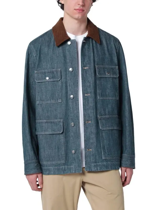 Loro Piana Cobh Jacket In Silk Denim - Blue