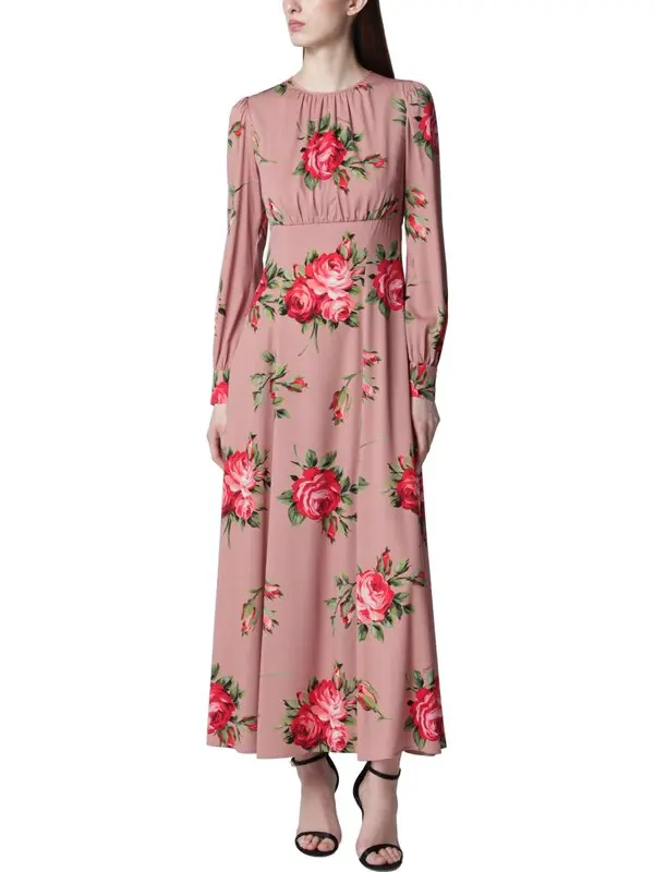 Dolce & Gabbana Floral-print Crêpe Dress - Pink