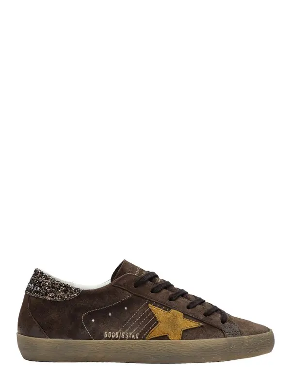 GOLDEN GOOSE Super-star Ochre Suede Sneakers - Brown