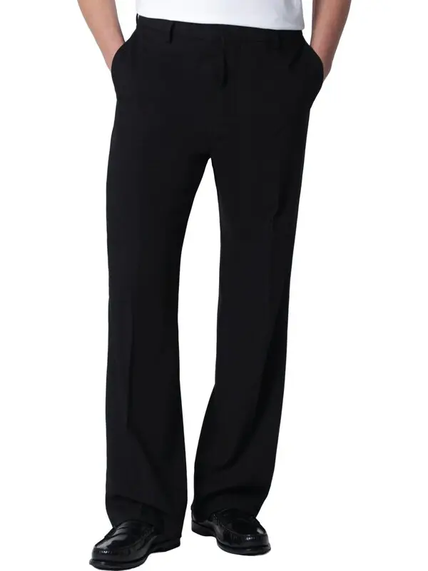 Ami Wool Gabardine Trousers - Black