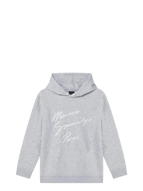 Givenchy Cotton Hoodie With Logo Embroidery - Grey