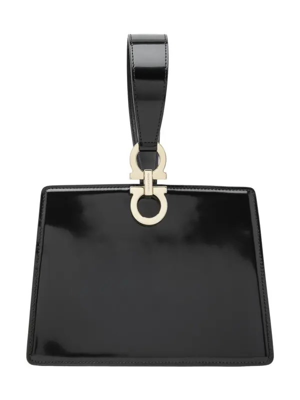 FERRAGAMO Double Gancini Mini Clutch - Black