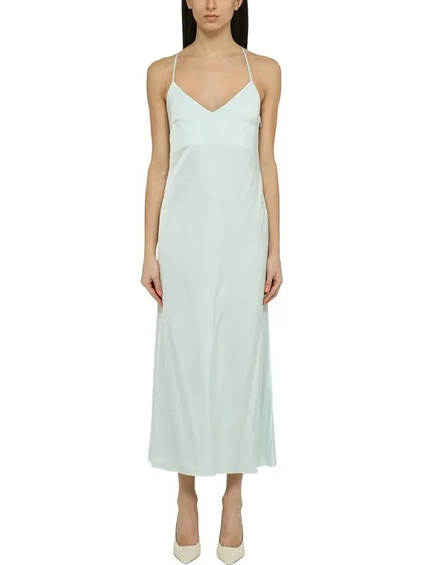 IVY OAK Satin Slip Dress - Light Blue