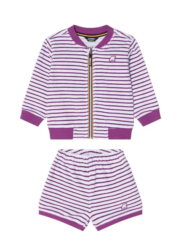K-WAY Striped Terry Outfit - Multicolor