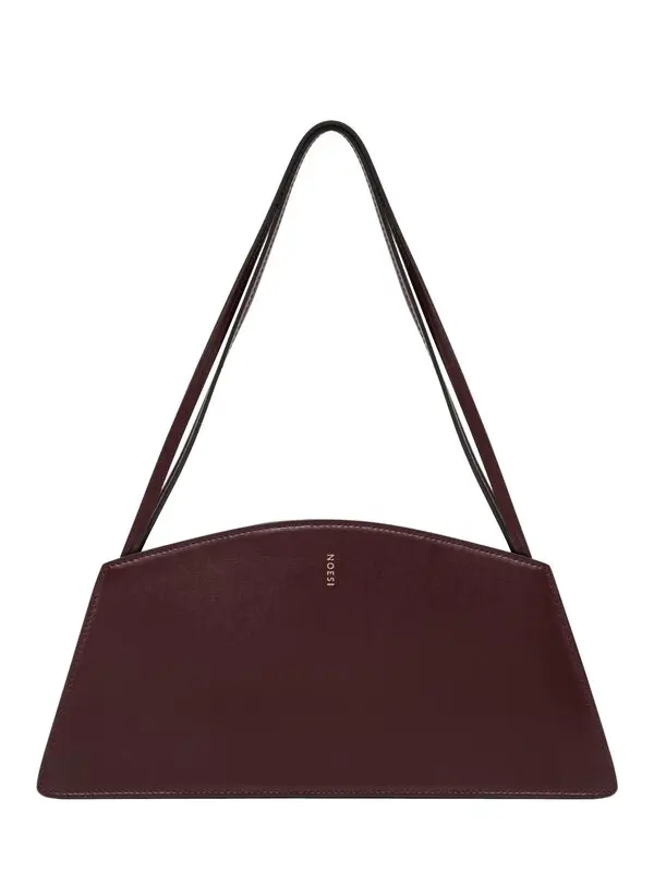 NOESI Smooth Leather Shoulder Bag - Burgundy