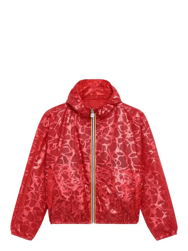K-WAY Laurette Jacket With Laminated Print - Red