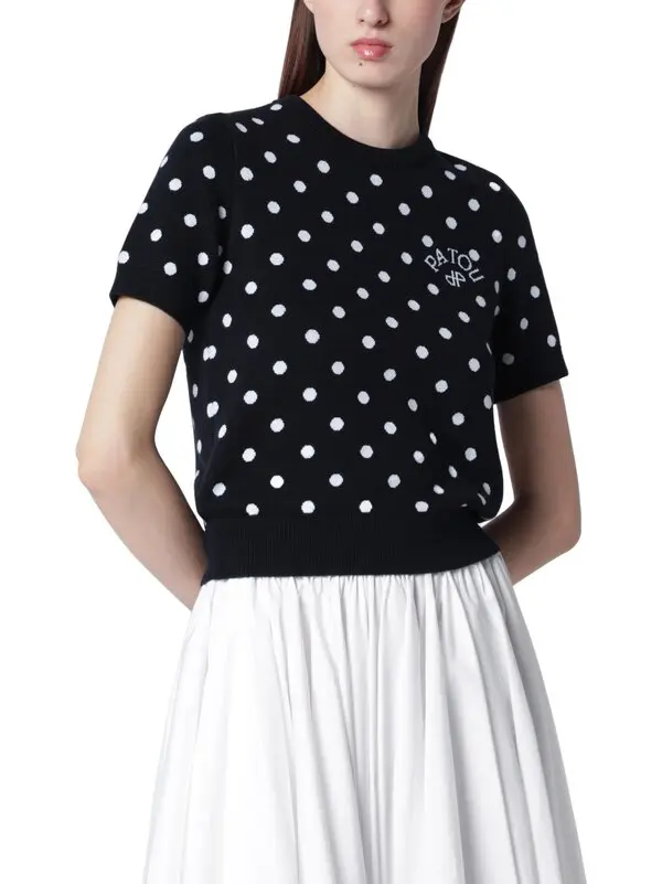 PATOU Polka-dot T-shirt In Cotton Blend - Blue