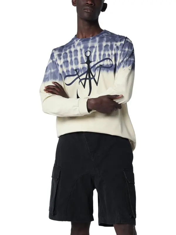 JW Anderson Logo Print Cotton Sweatshirt - Beige