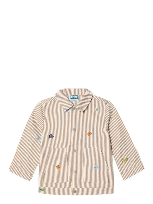 Kenzo Striped Denim Jacket - Beige