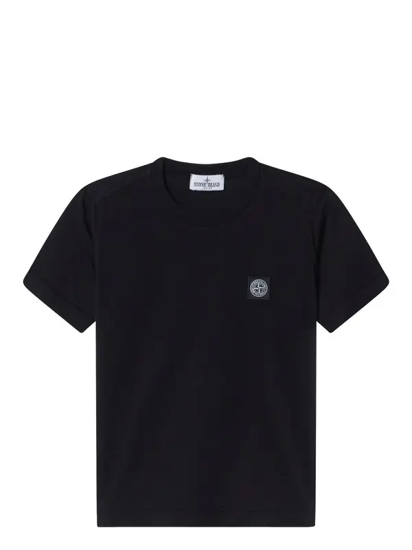 Stone Island T-shirt With Compass Logo Patch - Black