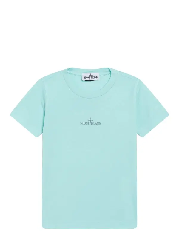 Stone Island Cotton T-shirt With Logo - Light Blue