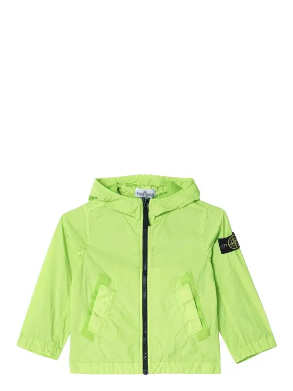 Stone Island Nylon Zip-up Hooded Jacket - Green