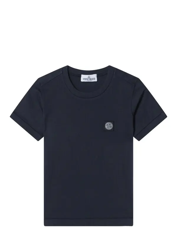 Stone Island T-shirt With Compass Logo Patch - Blue