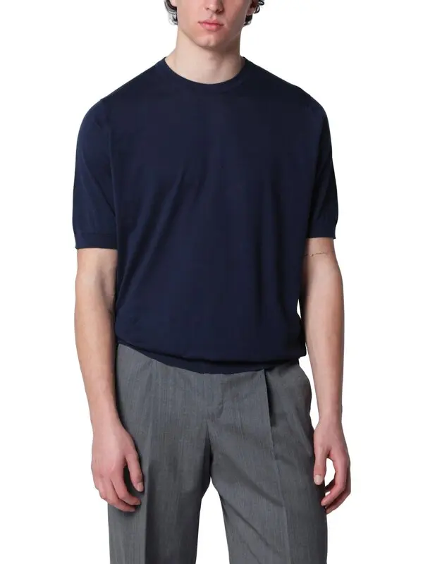 John Smedley Kempton Cotton Sweater - Blue