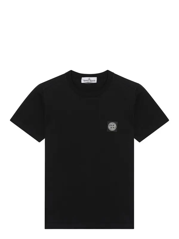 Stone Island T-shirt With Compass Logo Patch - Black