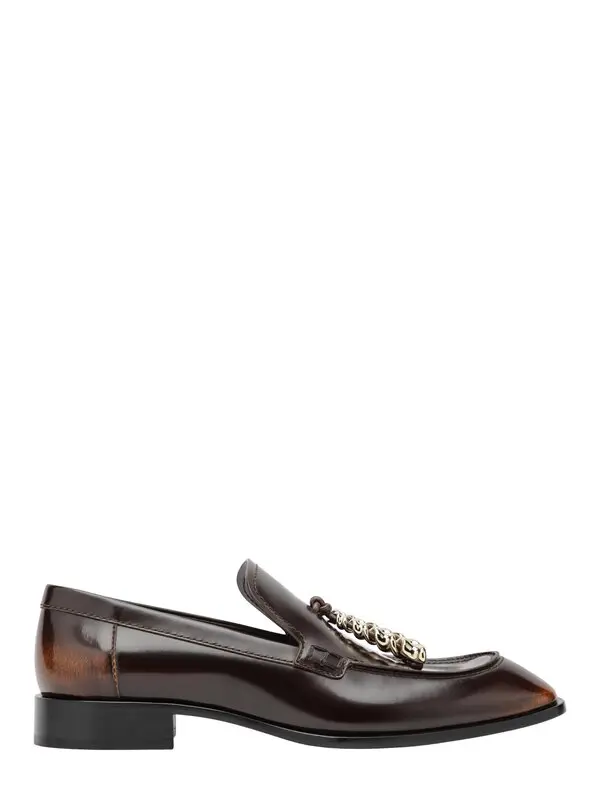 Loewe Edge Loafers In Brushed Calfskin - Brown