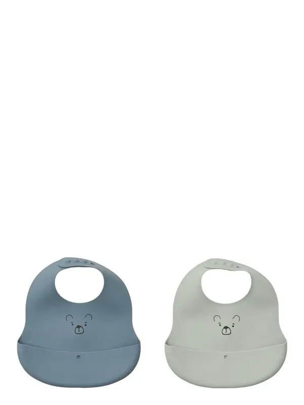 LIEWOOD Set Of Two Ember Bibs In Blue/grey - Light Blue