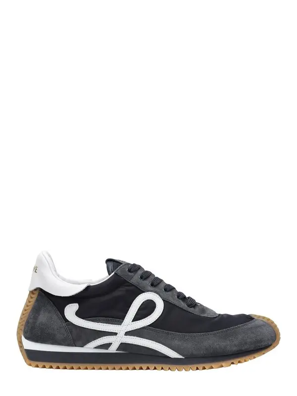 Loewe Flow Runner 2.0 Lace-up Sneakers In Nylon And Suede - Blue