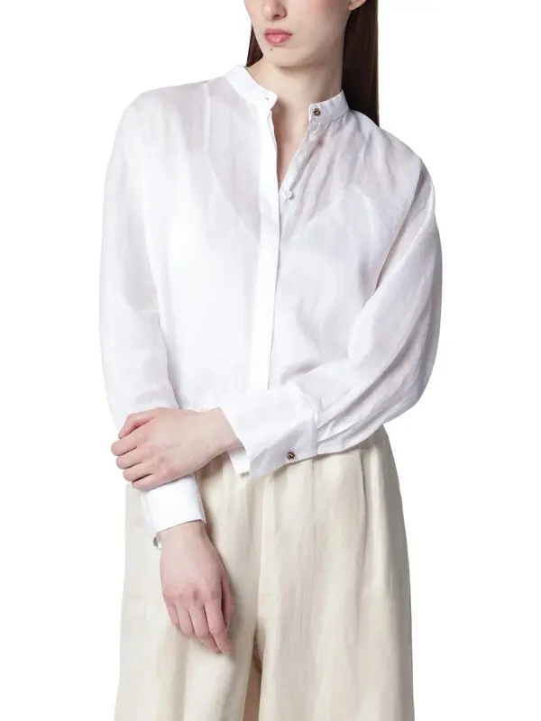 Max Mara Baldili Ramie Canvas Shirt - White