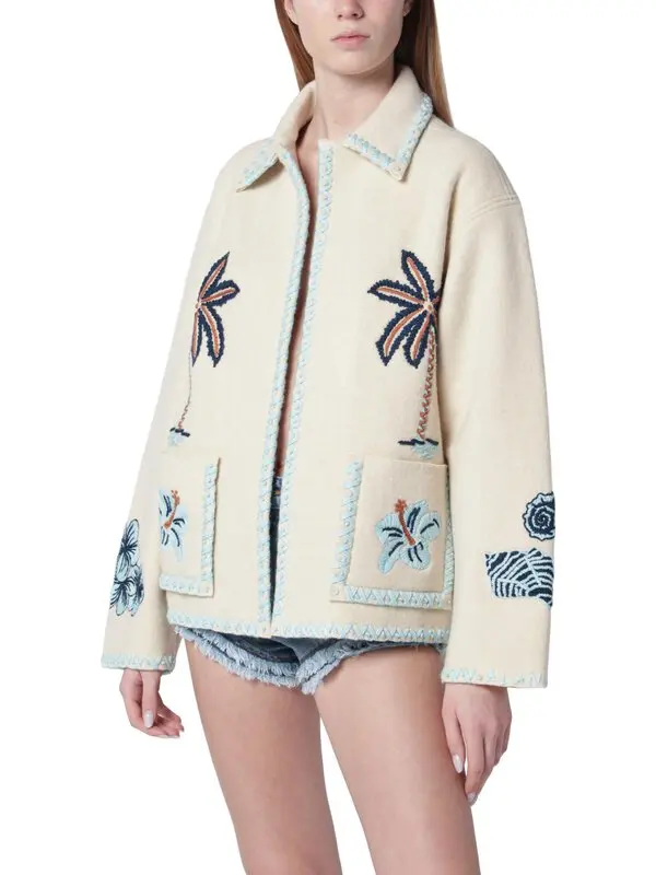 Alanui Wool Jacket With Embroidery - Beige