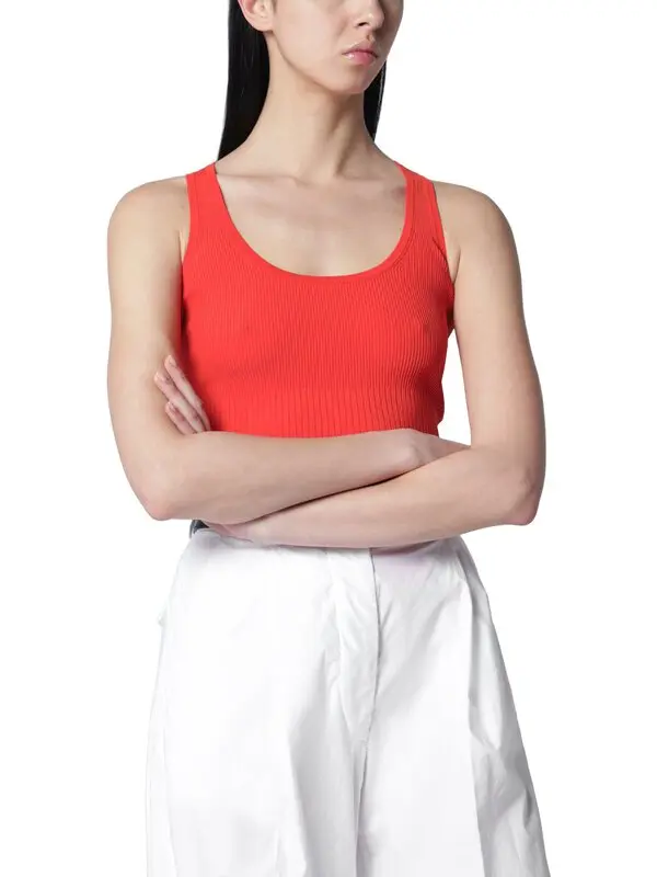 Max Mara Ribbed Technical Yarn Top - Red