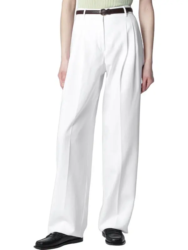 Max Mara Cotton Trousers - White
