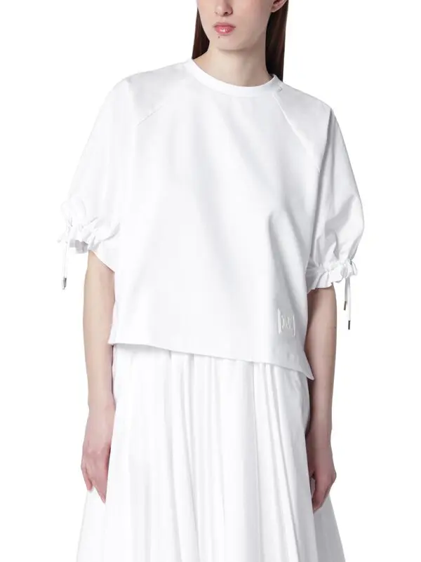 Max Mara Cotton-blend Jersey Top - White