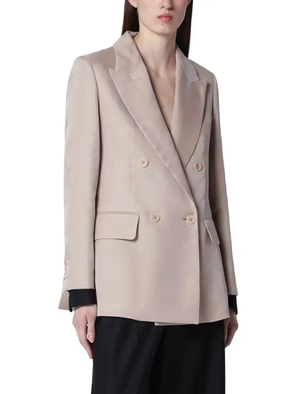 Max Mara Oversized Linen And Organza Blazer - Pink