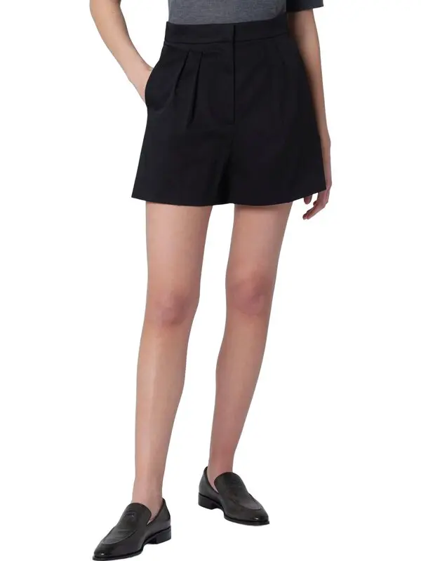 Max Mara Stretch Cotton Satin Shorts - Black