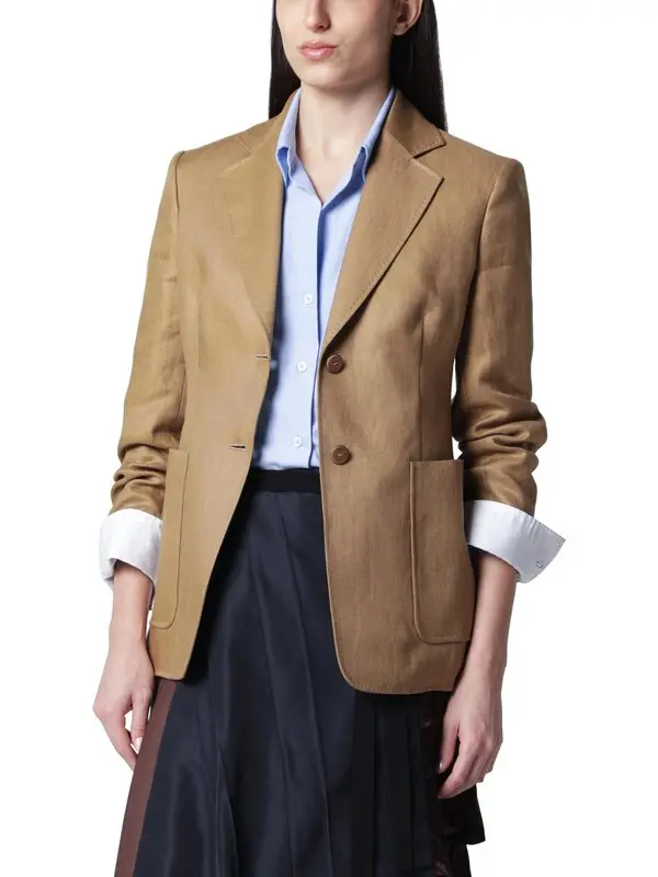 Max Mara Linen Single-breasted Blazer - Beige