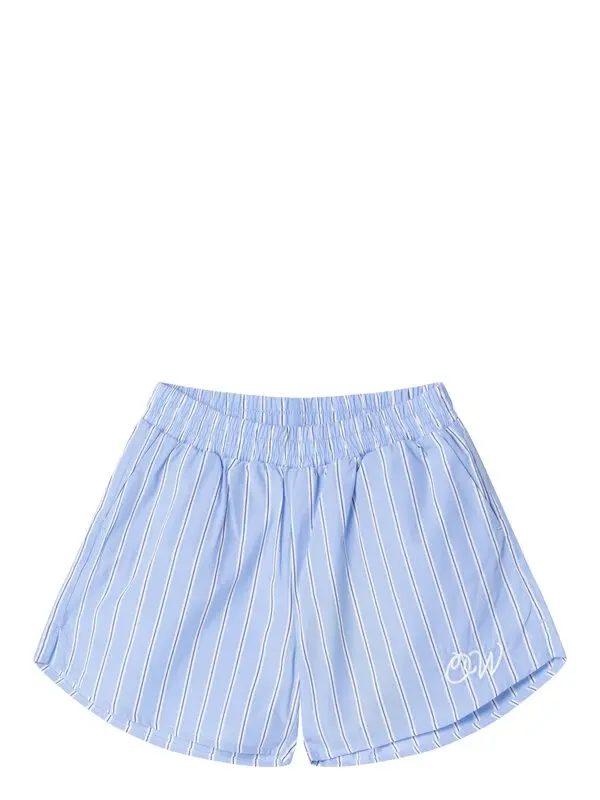 OFF-WHITE™ Striped Cotton Shorts - Blue