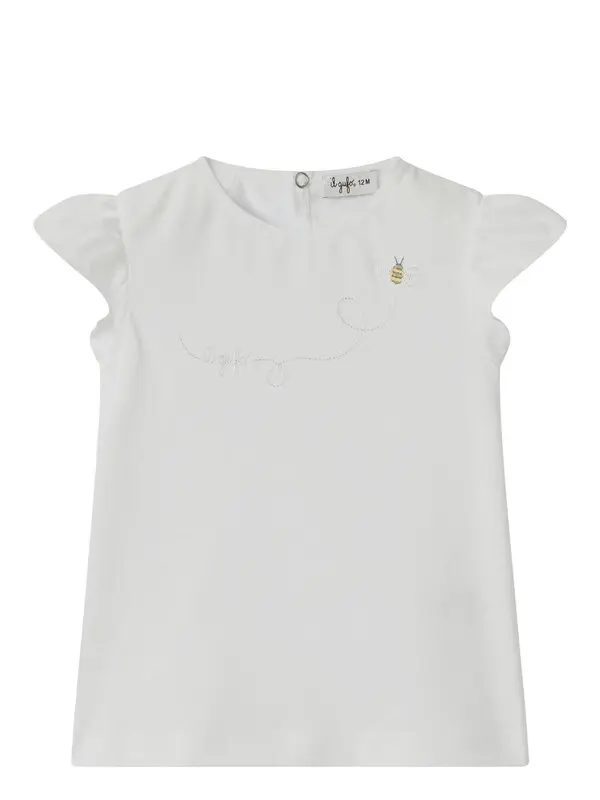 IL GUFO T-shirt With Ruffled Sleeves - White