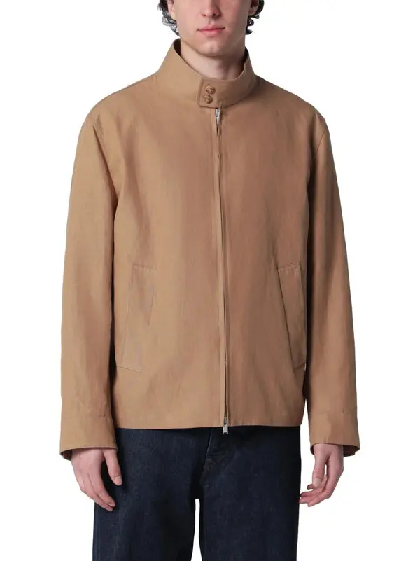 LARDINI Linen-blend Jacket - Brown