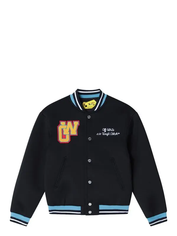 OFF-WHITE™ Bomber Jacket With Logo Embroidery - Black